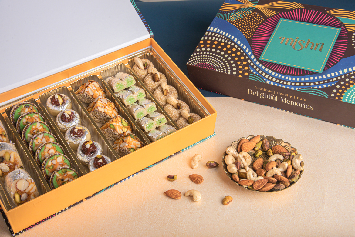 Colour of Festive Sweet Gift Box Online | Mishri Sweets