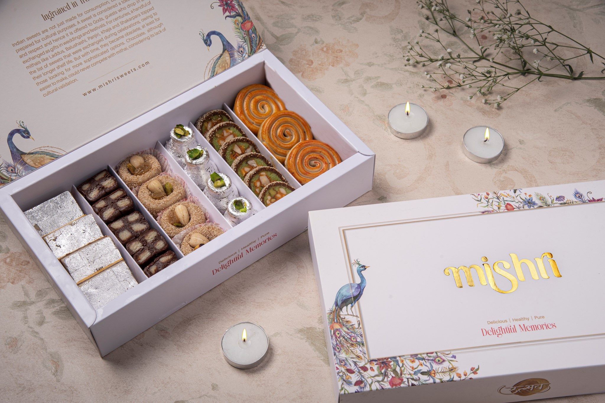 Utsav Peacock Sweet Gift Box Online | Mishri Sweets